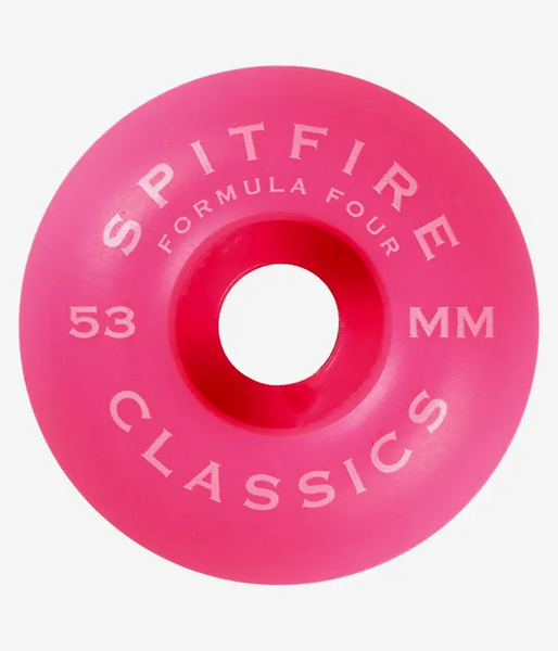 Spitfire Formula Four 99a Classic Skateboard Wheel - Neon Pink – Evolve ...