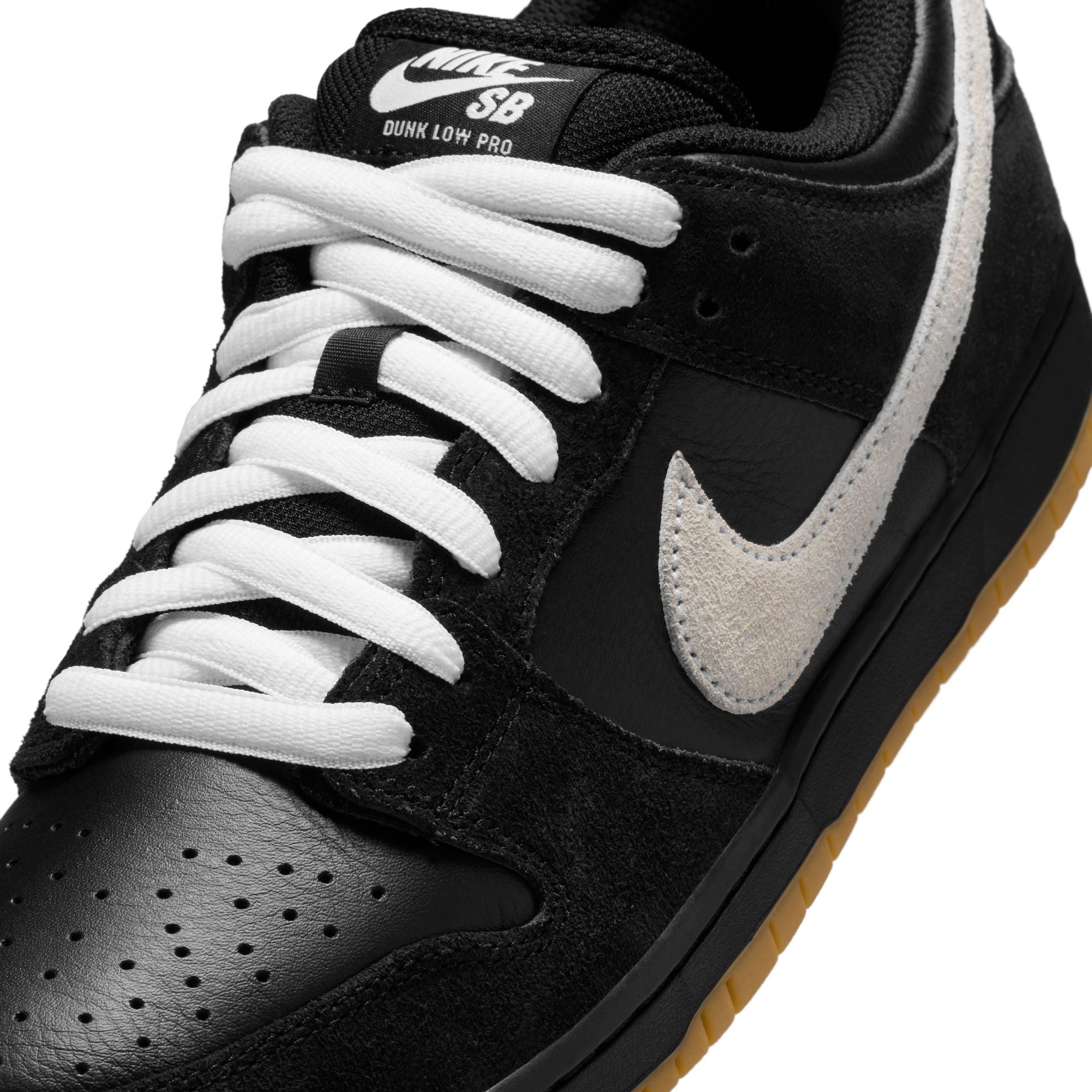 Nike SB Dunk Low Pro - Black / White / Black / Gum – Evolve Skate Store